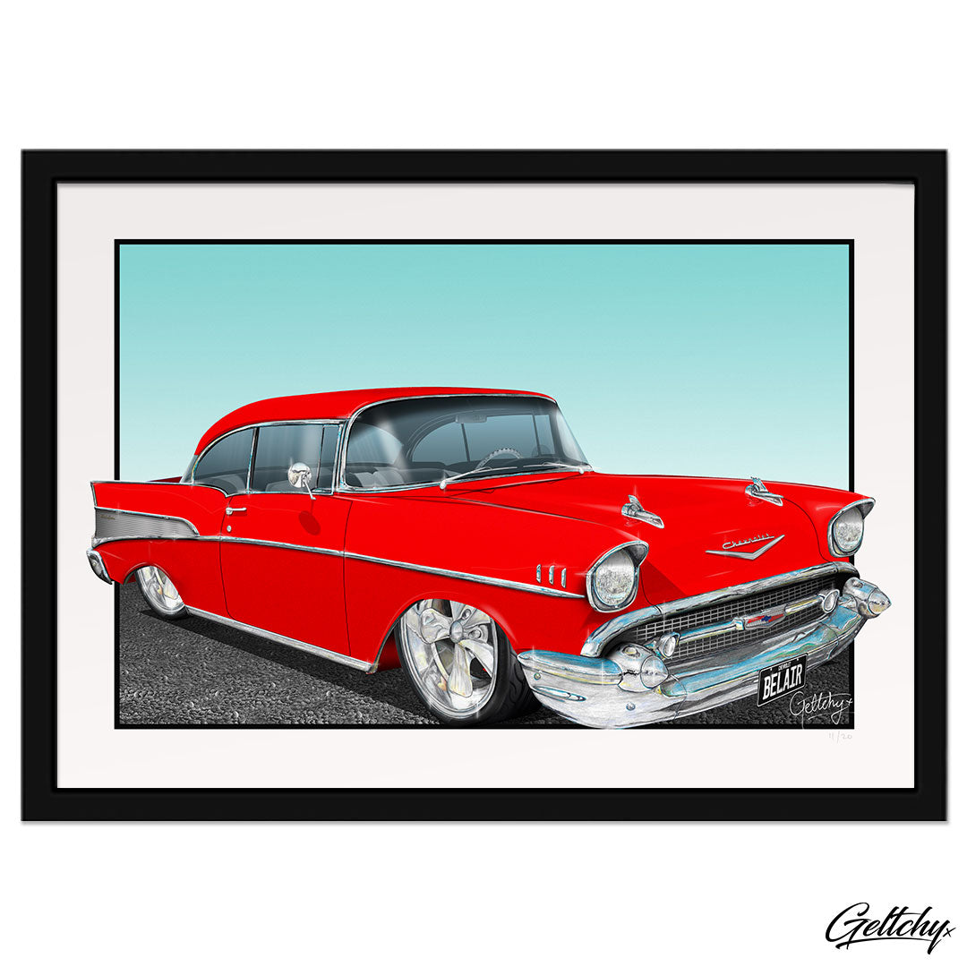 1957 Chevrolet Street Machine Man Cave Art Framed Prints – Geltchy
