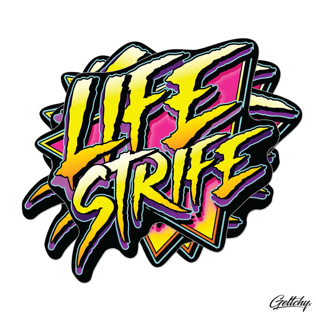 LIFE STRIFE Geometric Logo Sticker - FREE POSTAGE – Geltchy