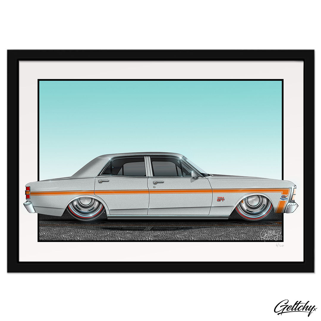 XW Ford Falcon GT Silver Auto Art Man Cave Art Print – Geltchy